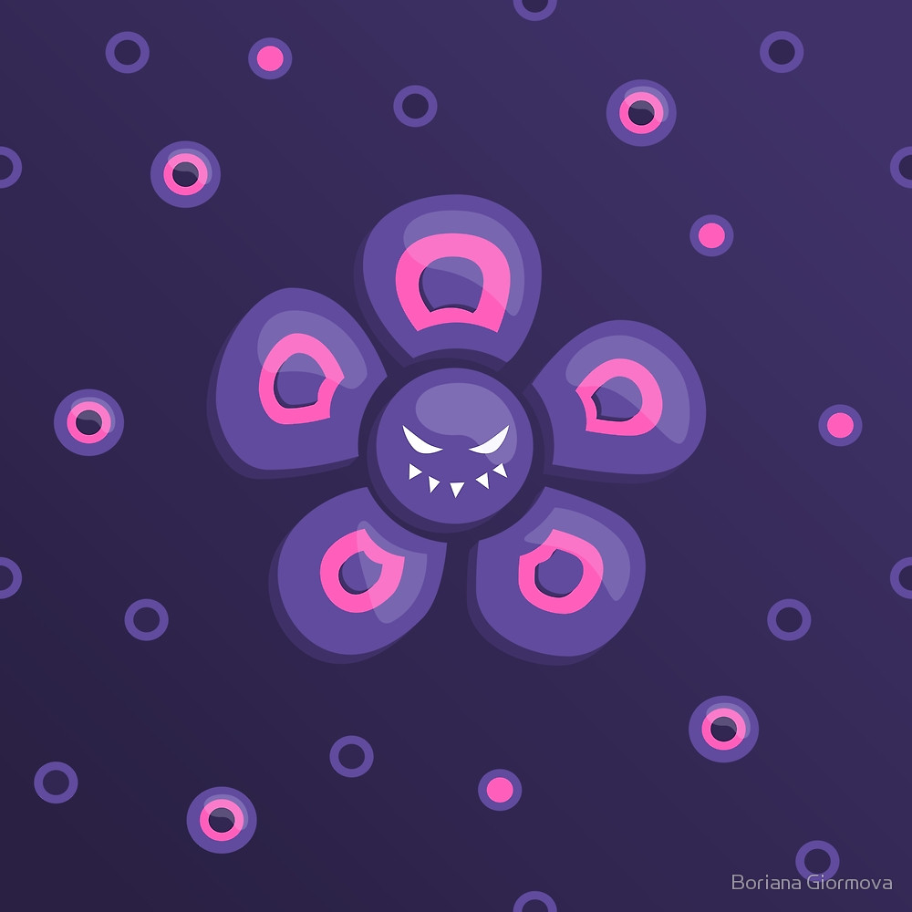 Evil flower character violet – Cute Strange Creatures