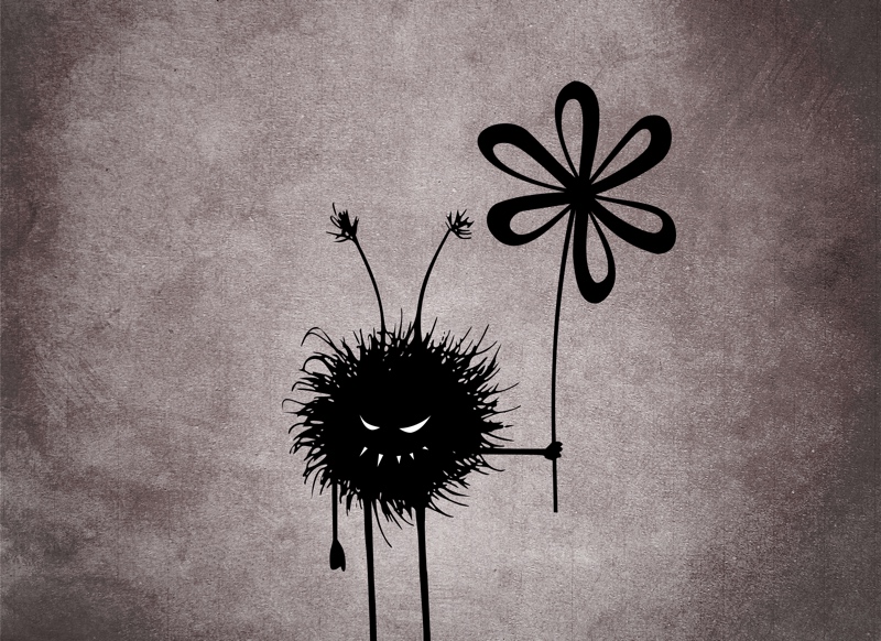 Evil Flower Bug Vintage Illustration – Cute Strange Creatures