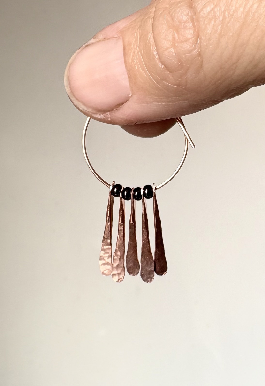 A Little Copper Experiment with hammered teardrop elements – Cute ...