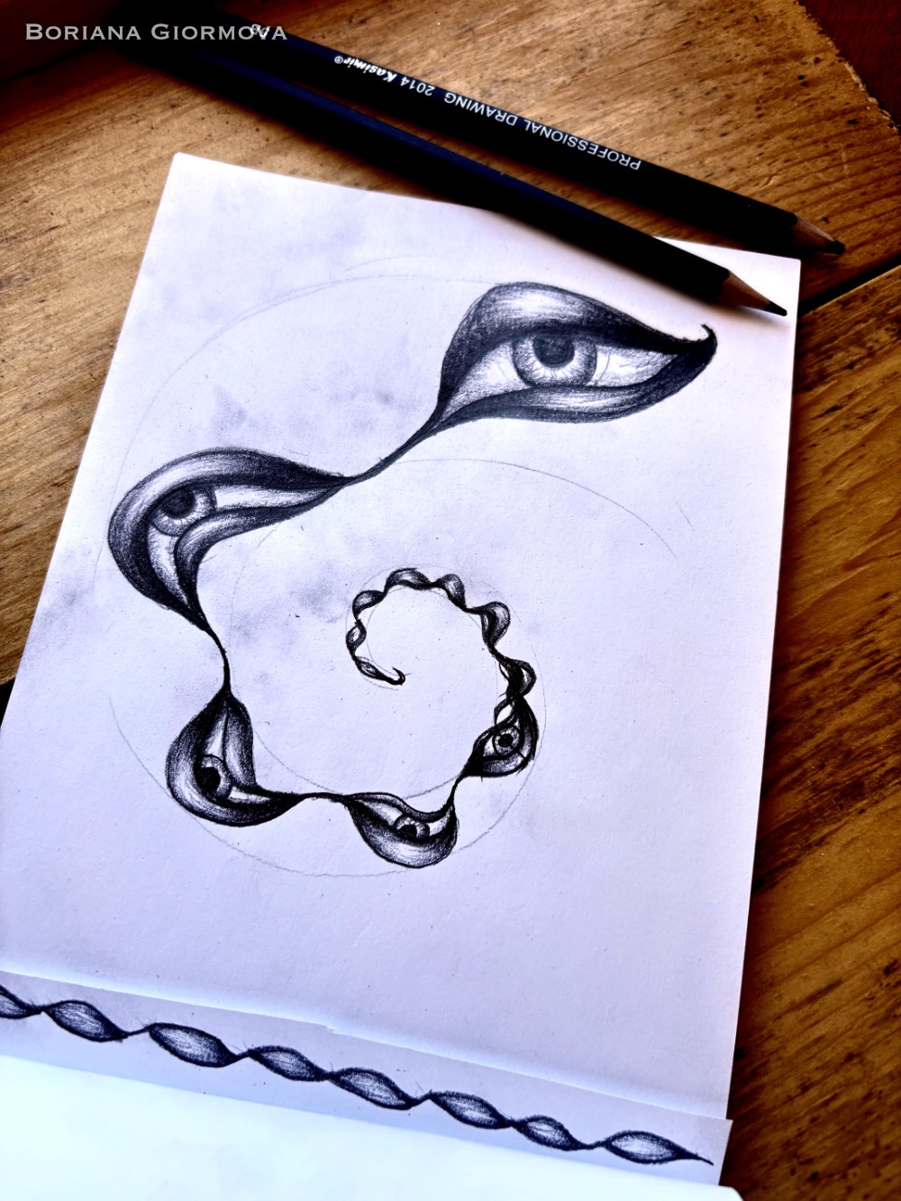 Spiral of Wavy Eyes Floating in The Ether – Cute Strange Creatures
